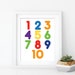 Rainbow Numbers Print Rainbow Nursery Wall Colourful Playroom Toddler ...