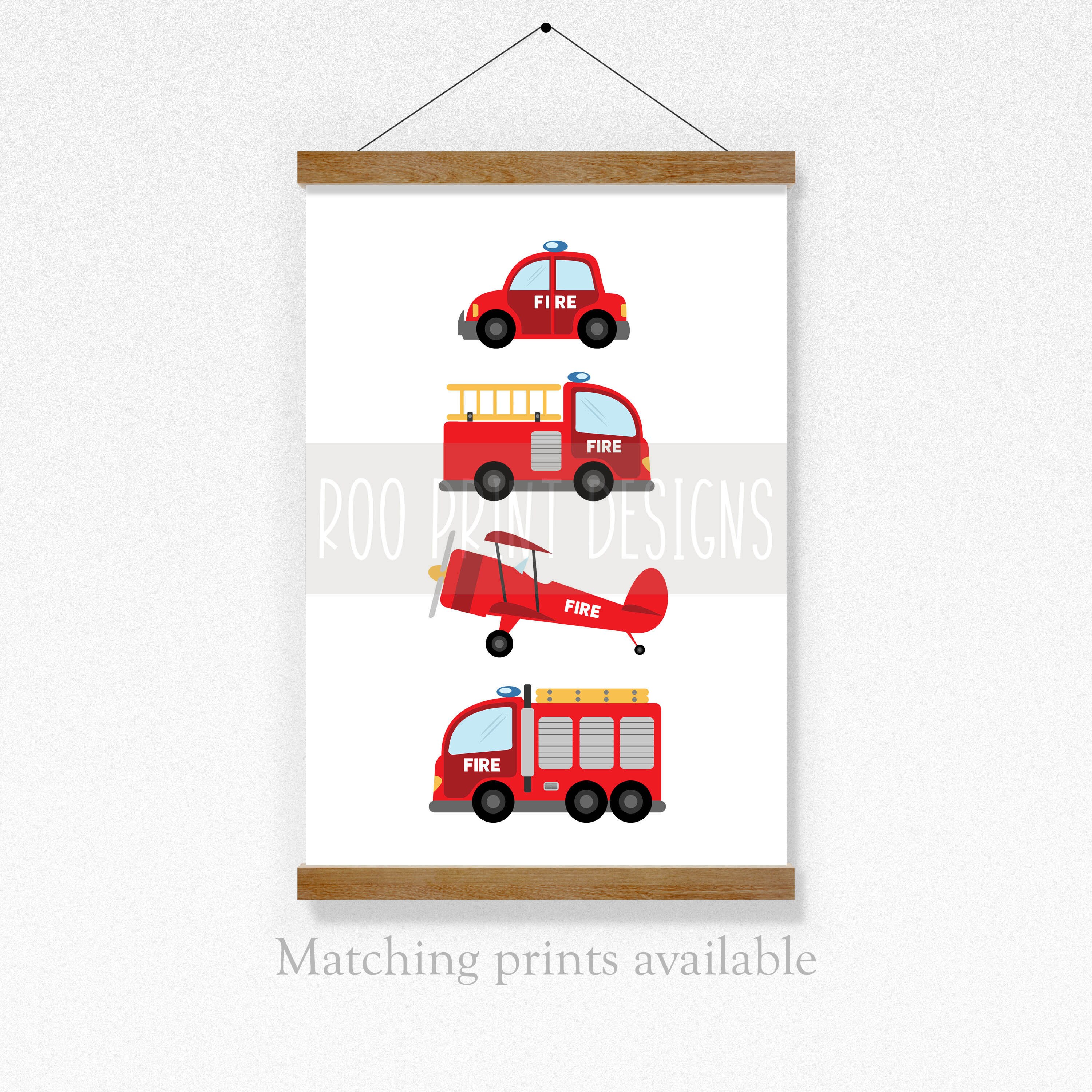 Firefighter Alphabet Print Emergency Fire Truck ABC Nursery - Etsy UK