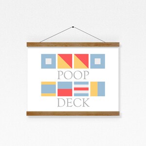 Nautical Flags Poop Deck Print Funny Ocean Nursery Wall Art Bathroom ...