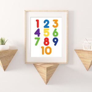 Rainbow Numbers Print Rainbow Nursery Wall Colourful Playroom Toddler ...