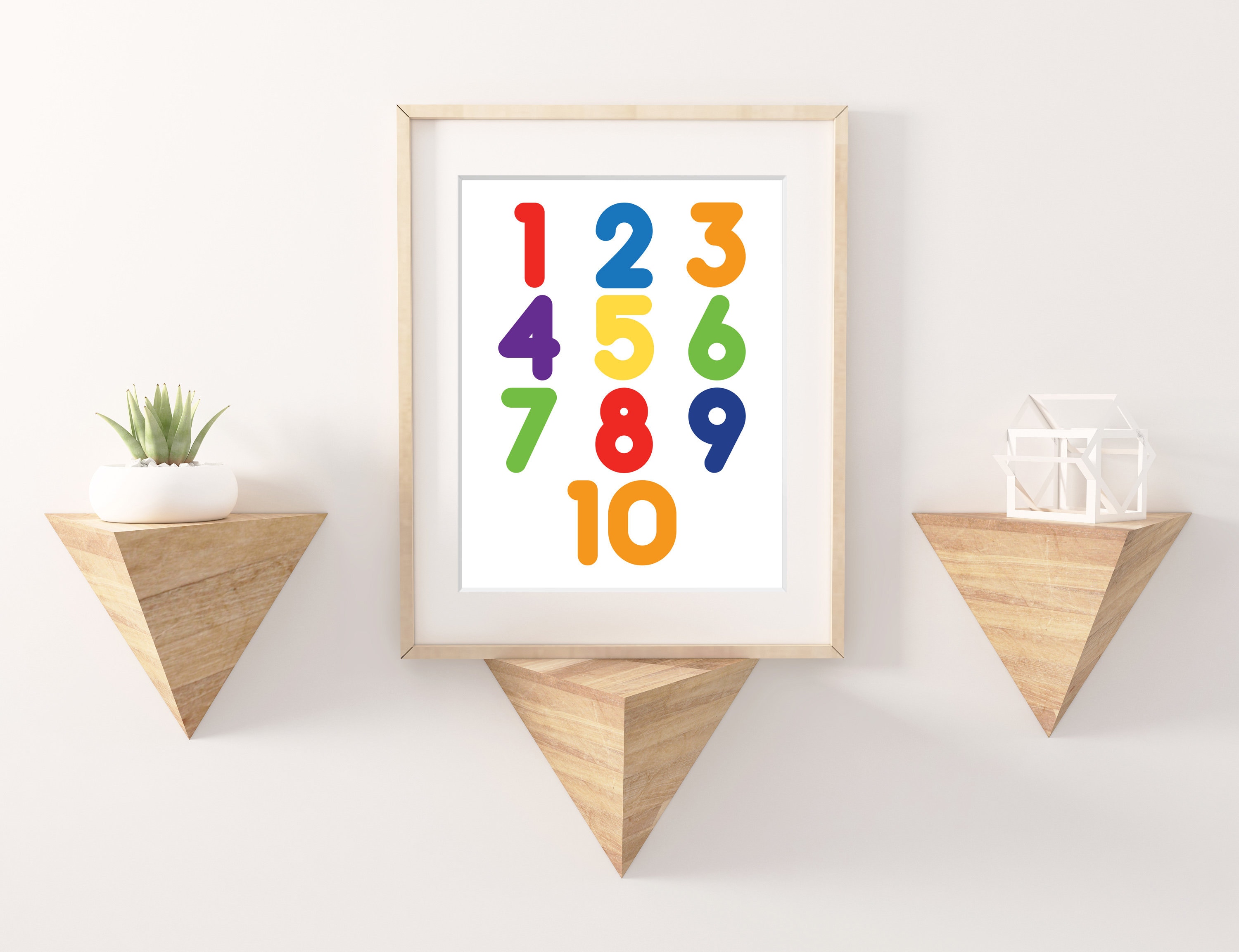 Rainbow Numbers Print Rainbow Nursery Wall Colourful Playroom | Etsy
