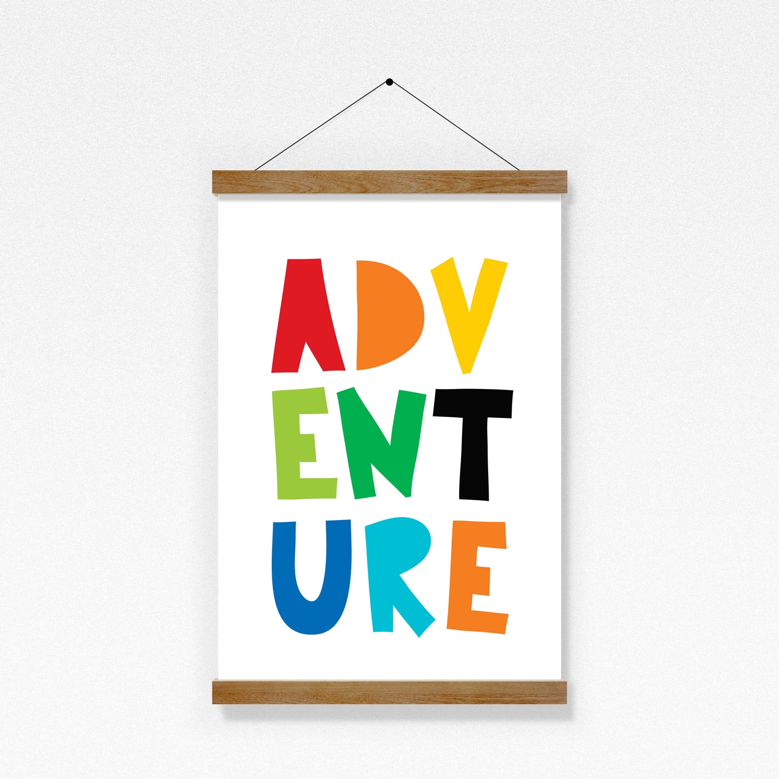 Adventure Art Print Kids Nursery Word Bright Decor Playroom | Etsy