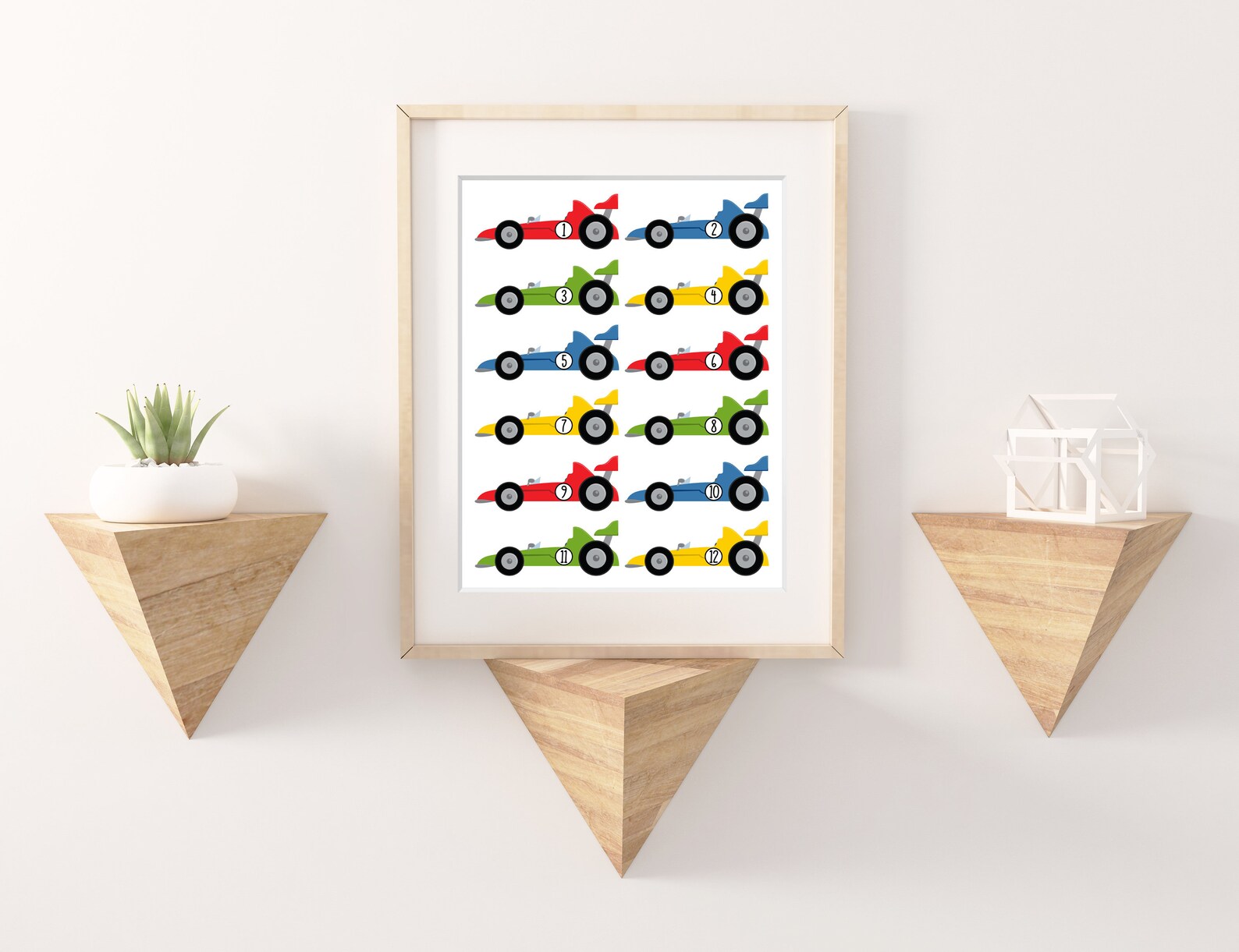 Race Cars Counting Print Racing Car Numbers Cute Colourful - Etsy
