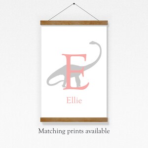 Girls Dinosaur Number Print Counting Bedroom Playroom Nursery Wall Art ...