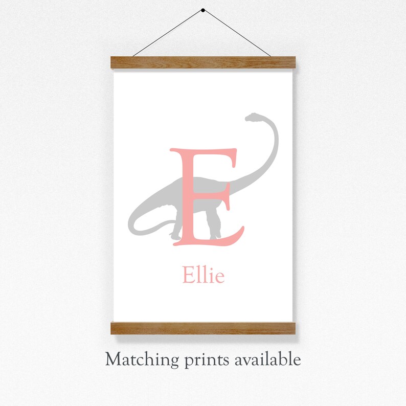 Girls Dinosaur Number Print Counting Bedroom Playroom Nursery Wall Art ...