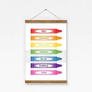 Crayon Colours Art Print Colourful Bright Playroom Decor Toddler Wall ...