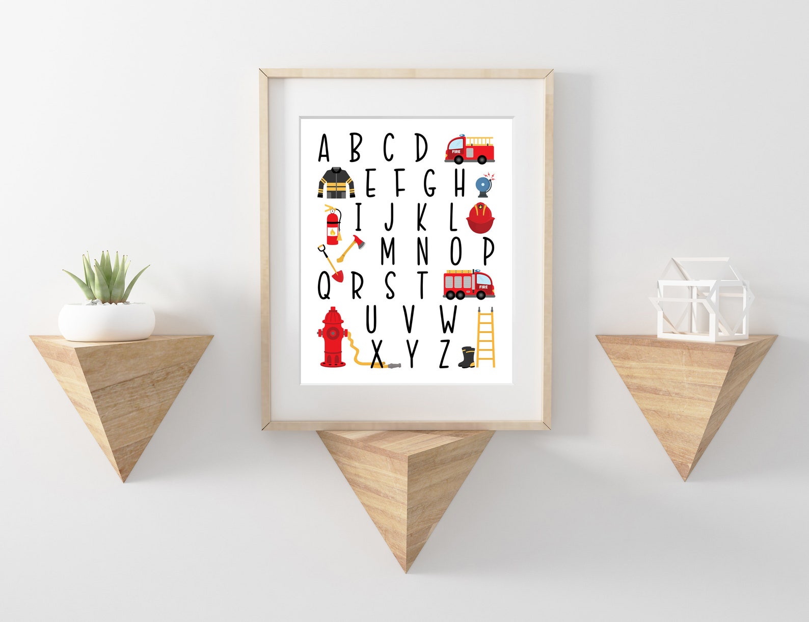 Firefighter Alphabet Print Emergency Fire Truck ABC Nursery - Etsy UK