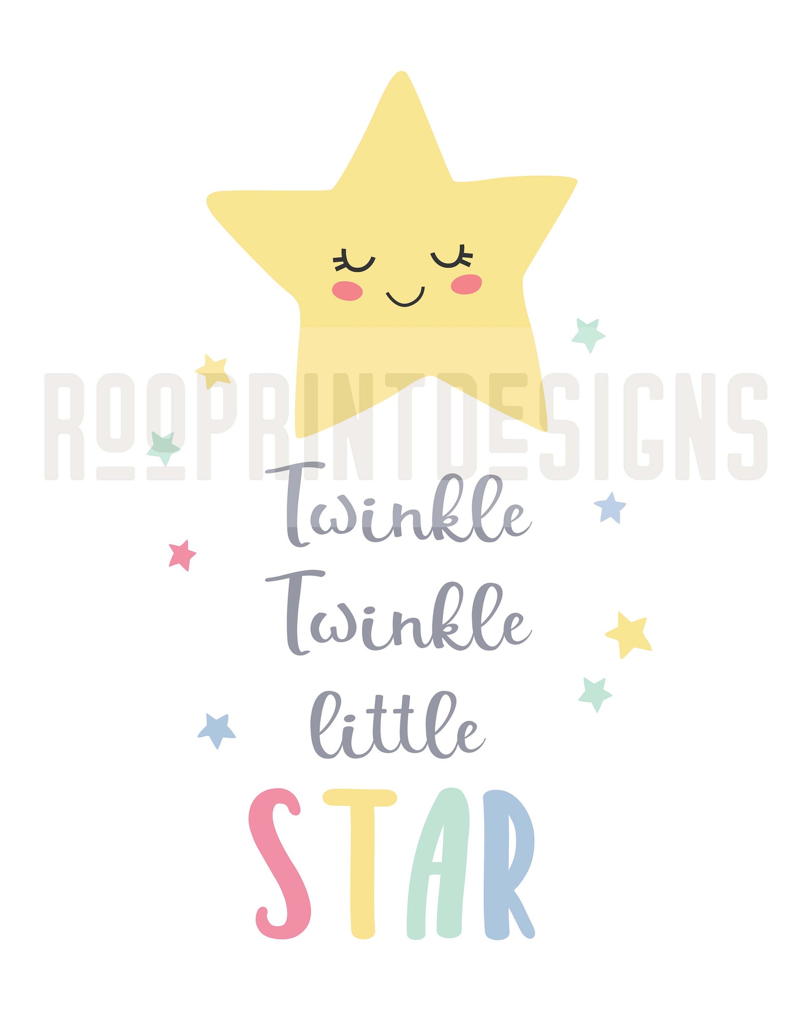 Twinkle Twinkle Little Star Print Sweet Kids Nursery Toddler | Etsy