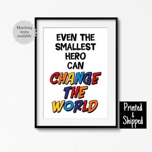 Cute Superhero Nursery Wall Art Even The Smallest Hero Can | Etsy