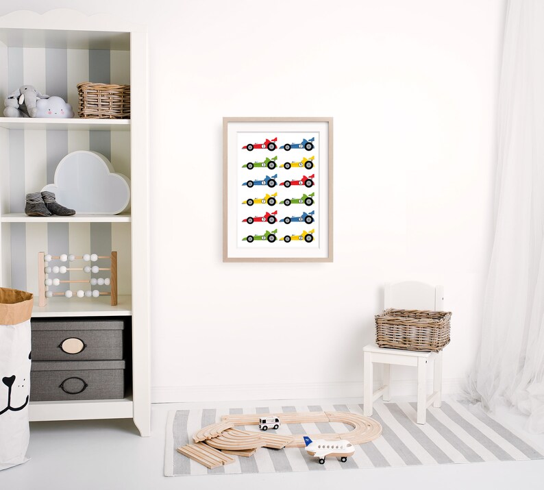 Race Cars Counting Print Racing Car Numbers Cute Colourful - Etsy