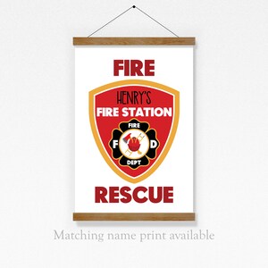 Firefighter Numbers Print Cute Fire Truck Boys Nursery Wall | Etsy