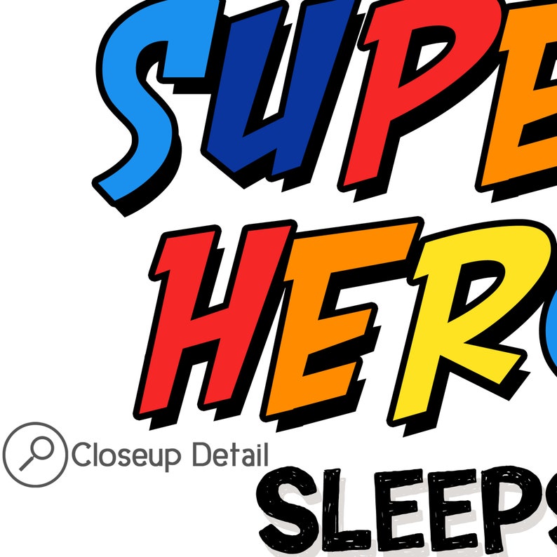 A Superhero Sleeps Here Print Cute Super Hero Bedroom Wall Art - Etsy