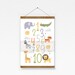 Safari Animal Numbers Print Cute Neutral Nursery Decor Childrens ...