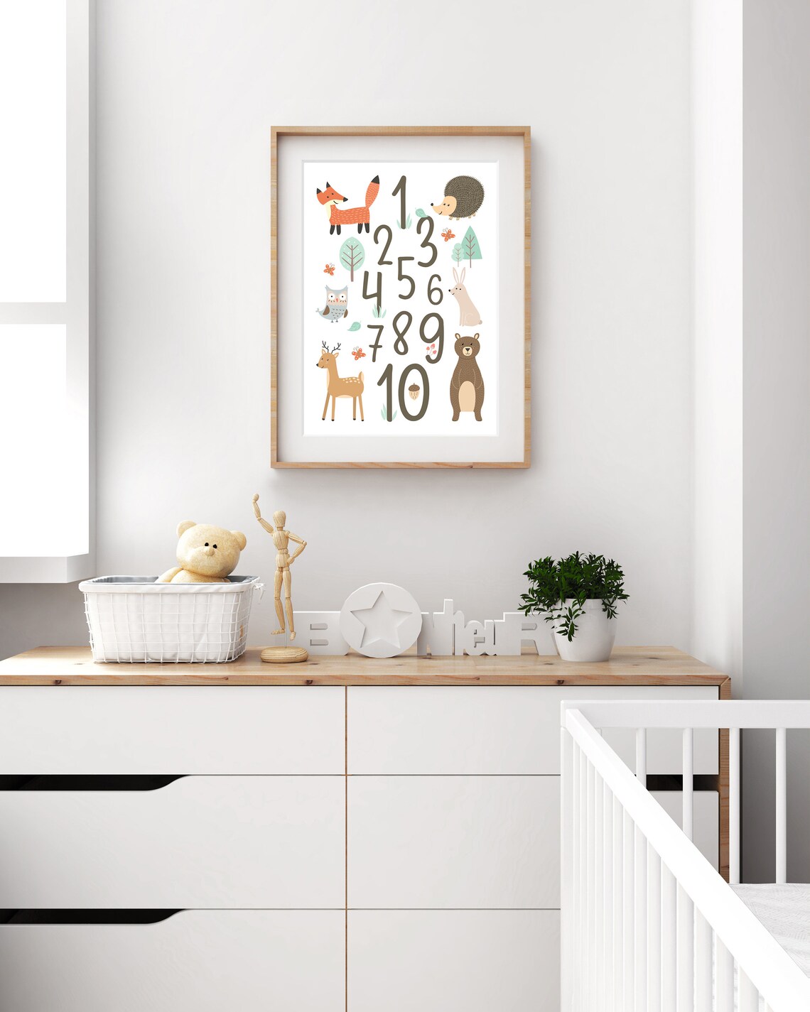 Woodland Numbers Print Forest Animal Number Wall Art Boy Girl - Etsy UK
