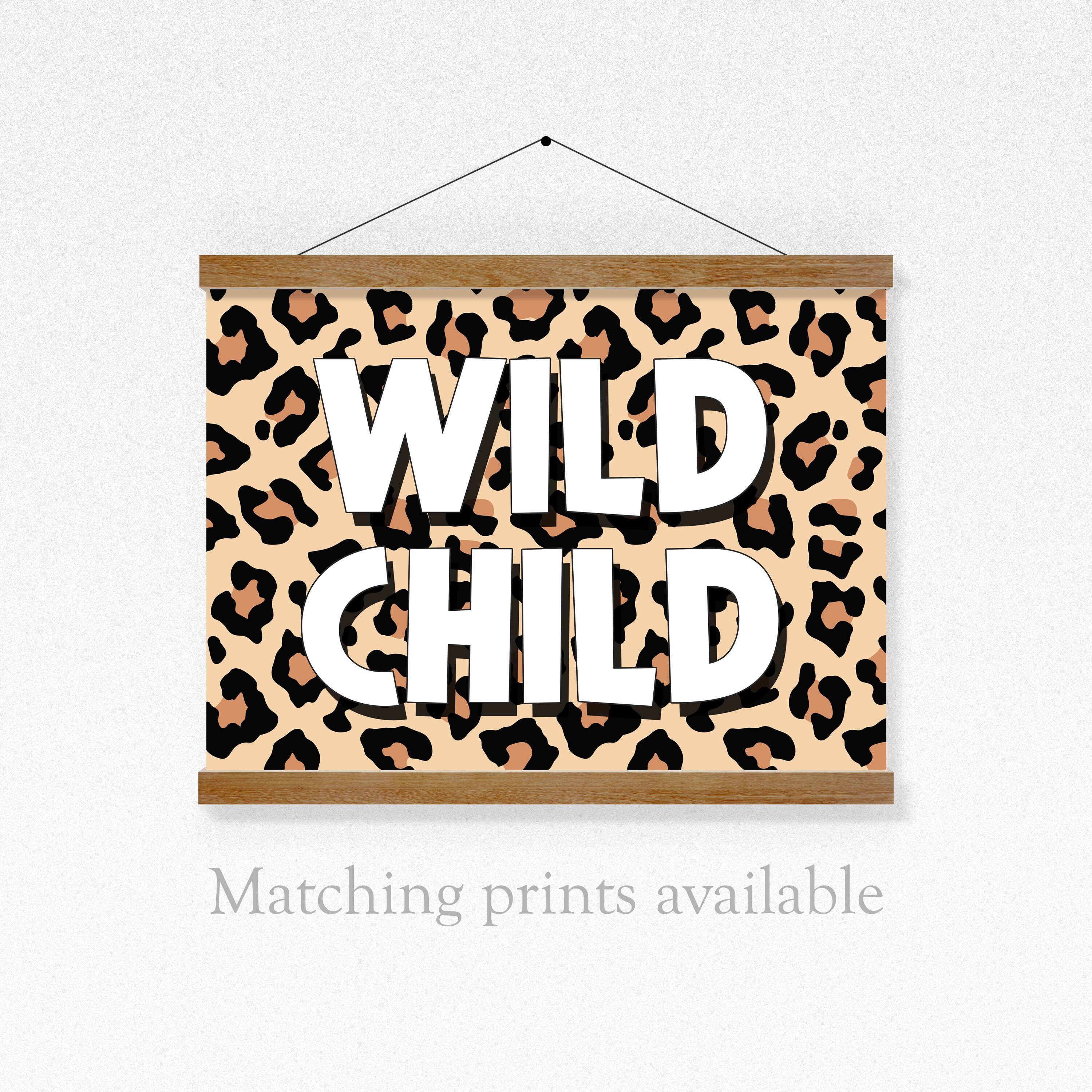 Leopard Print Number Poster Neutral Kids Animal Playroom Bedroom Wall ...
