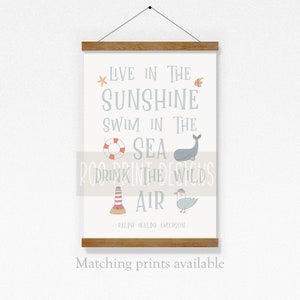 Cute Nautical Nursery Alphabet Print Seaside Themed ABC Kids Poster ...