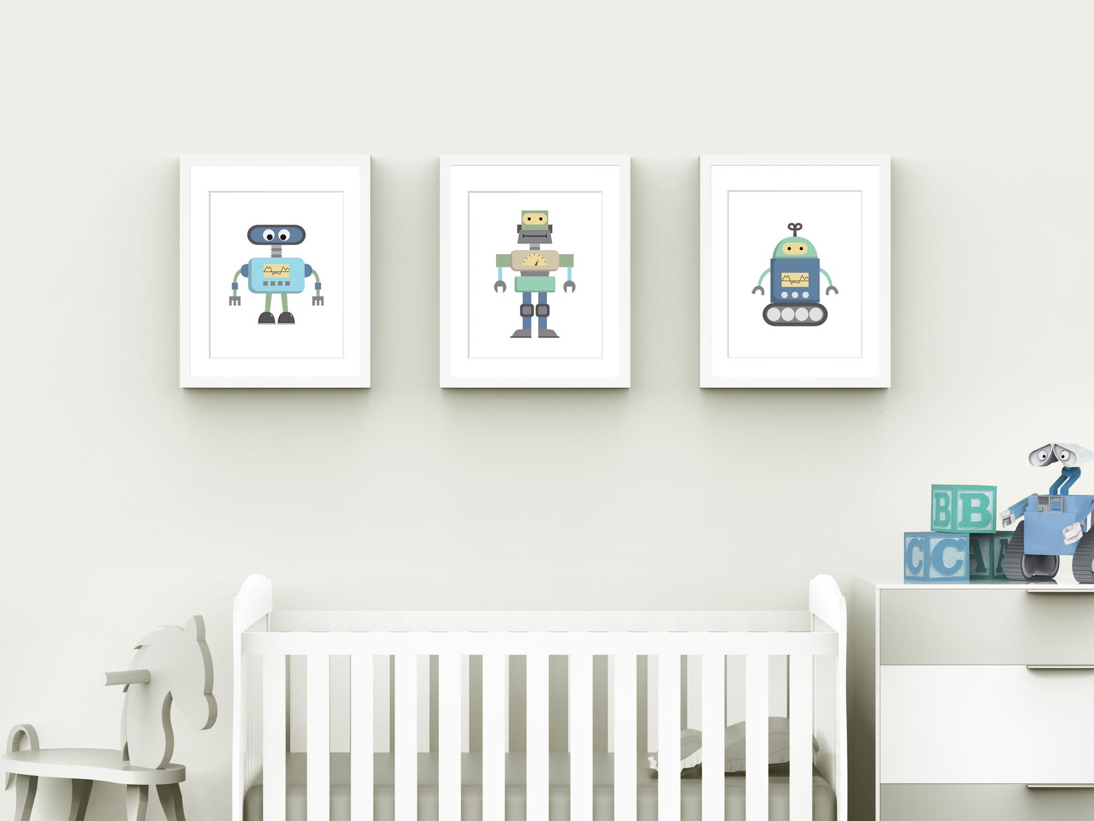 Robot Print Set Cute Retro Toddler Wall Art Boys Nursery Wall | Etsy