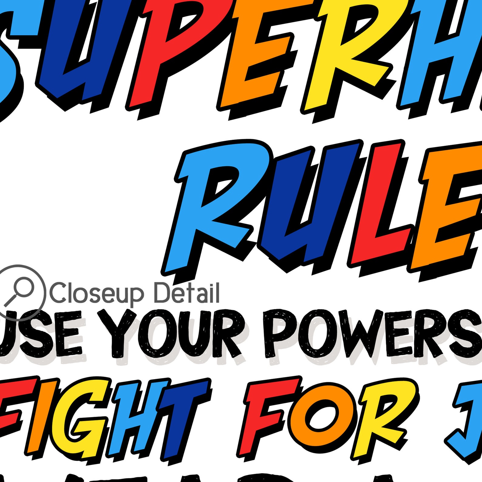 Superhero Rules Print Positive Kids Wall Art Inspirational - Etsy