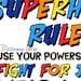 Superhero Rules Print Positive Kids Wall Art Inspirational Boys Girls ...