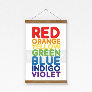 Rainbow Colours Word Art Print Rainbow Playroom Toddler Wall Decor Baby ...