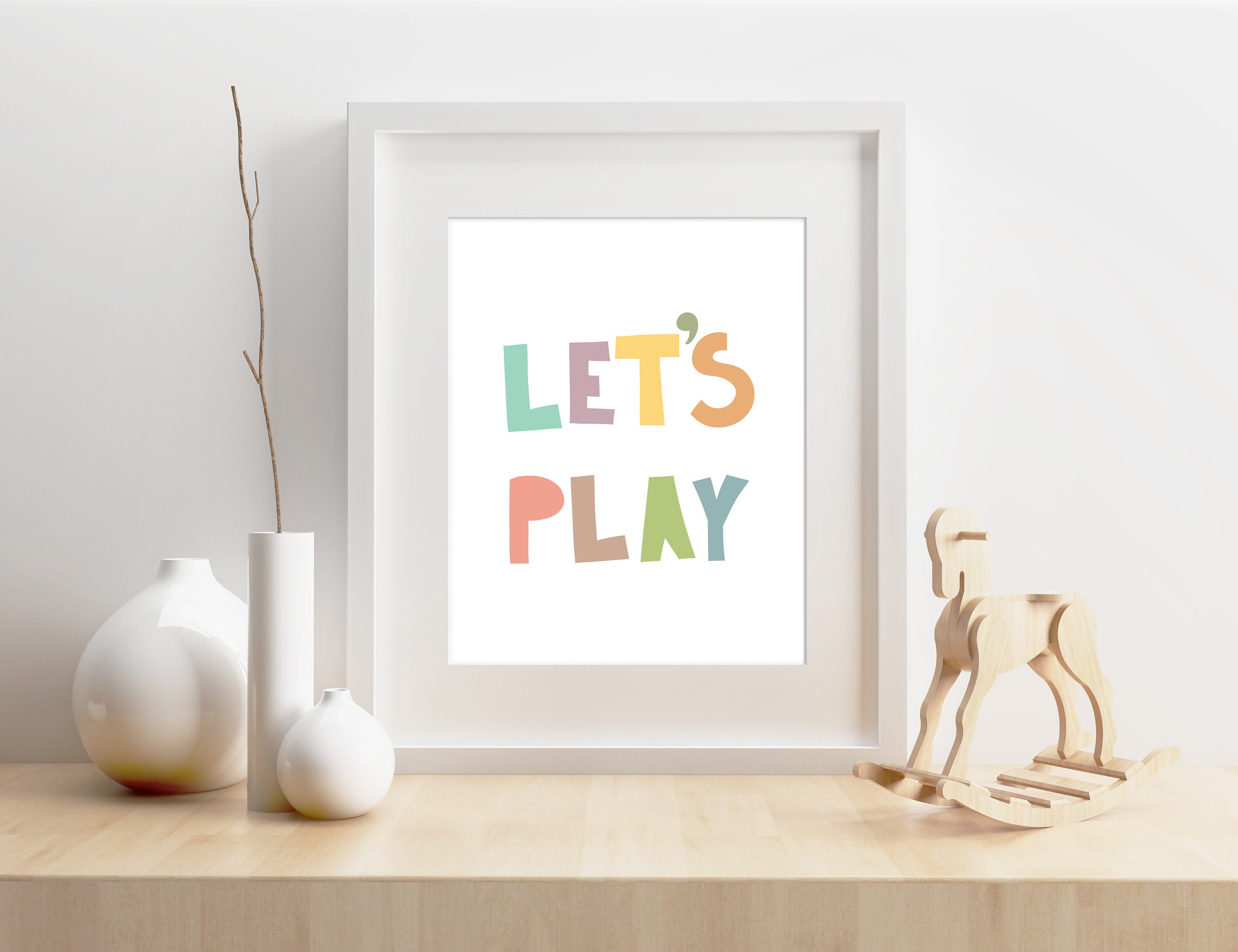 Let's Play Print Playroom Word Art Colourful Toddlers Boys Girls Kids ...