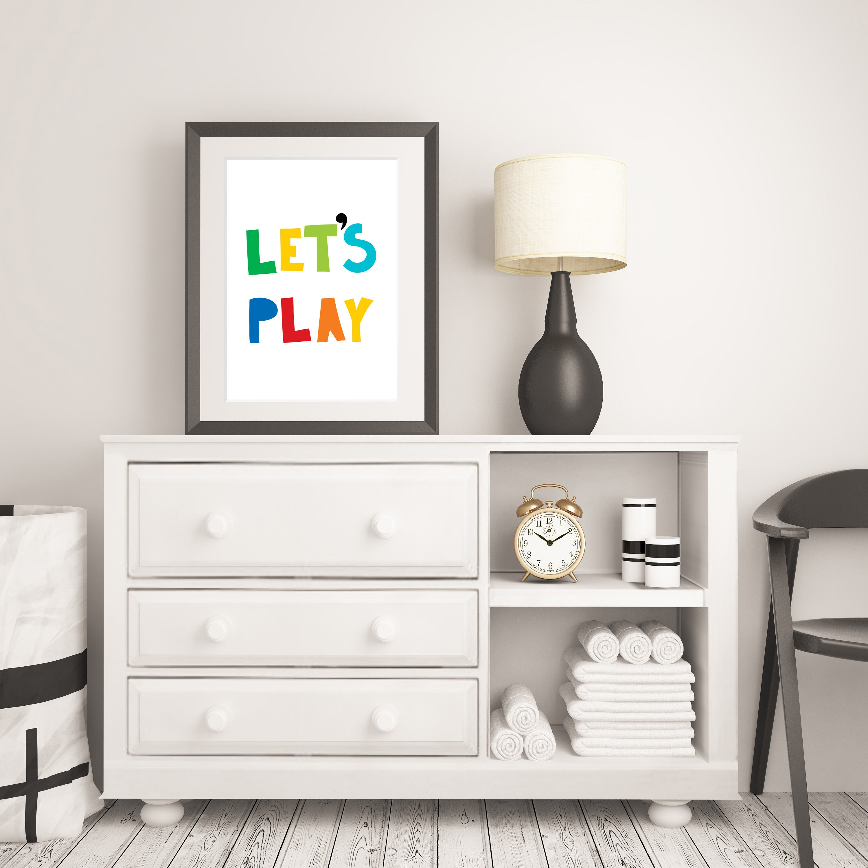 Let's Play Art Print Playroom Word Art Bright Toddlers - Etsy UK