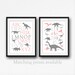 Girls Dinosaur Number Print Counting Bedroom Playroom Nursery Wall Art ...