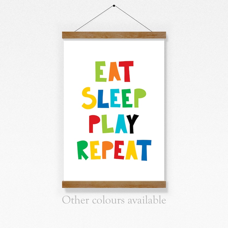 Eat Sleep Play Repeat Art Print Nursery Word Decor Playroom Words ...