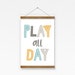 Play All Day Print Scandi Grey Yellow Teal Blue Playroom Neutral Boys ...