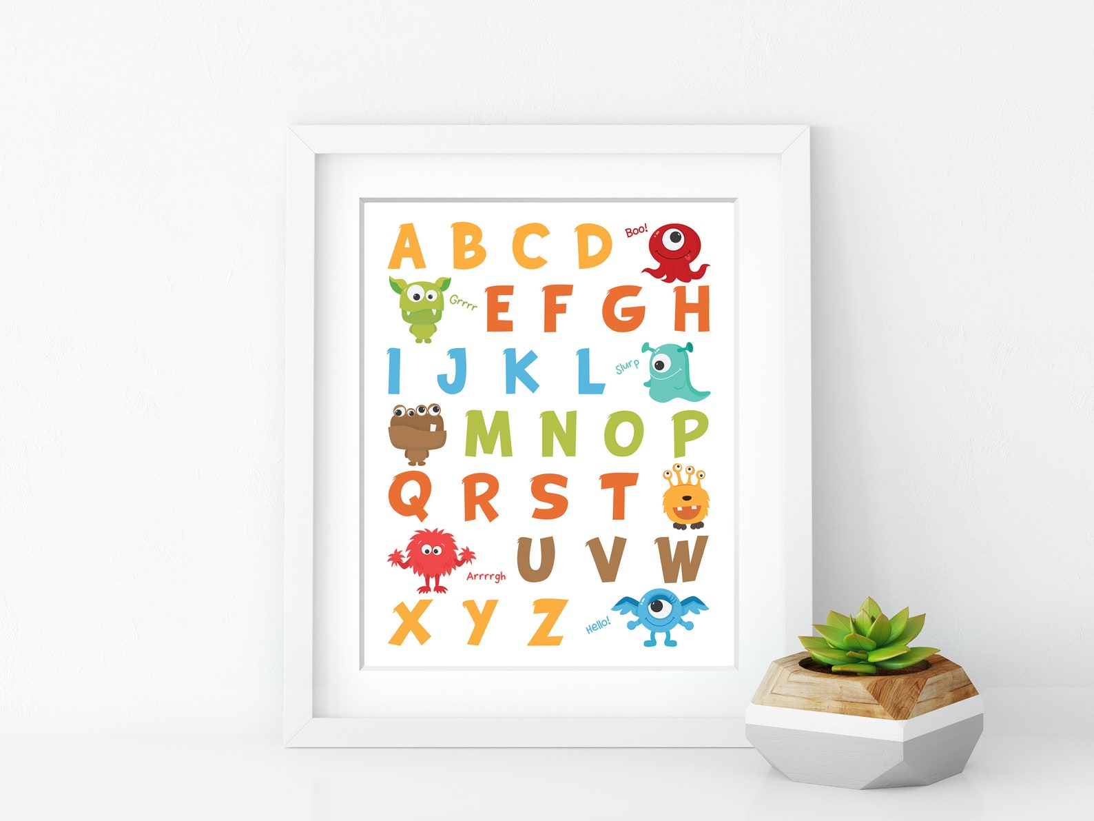Cute Kids Monster Alphabet Print Colourful Fun ABC Poster - Etsy UK
