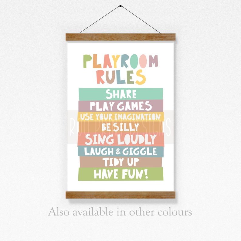 Playroom Rules Print Bright Toddler Wall Art Boys Girls Kids - Etsy UK