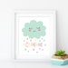 Rain Cloud Name Print Personalised New Baby Gift Rainbow - Etsy