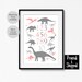 Girls Dinosaur Number Print Counting Bedroom Playroom Nursery Wall Art ...