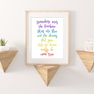 Somewhere Over the Rainbow Art Print Baby Gift Pretty Nursery Decor ...