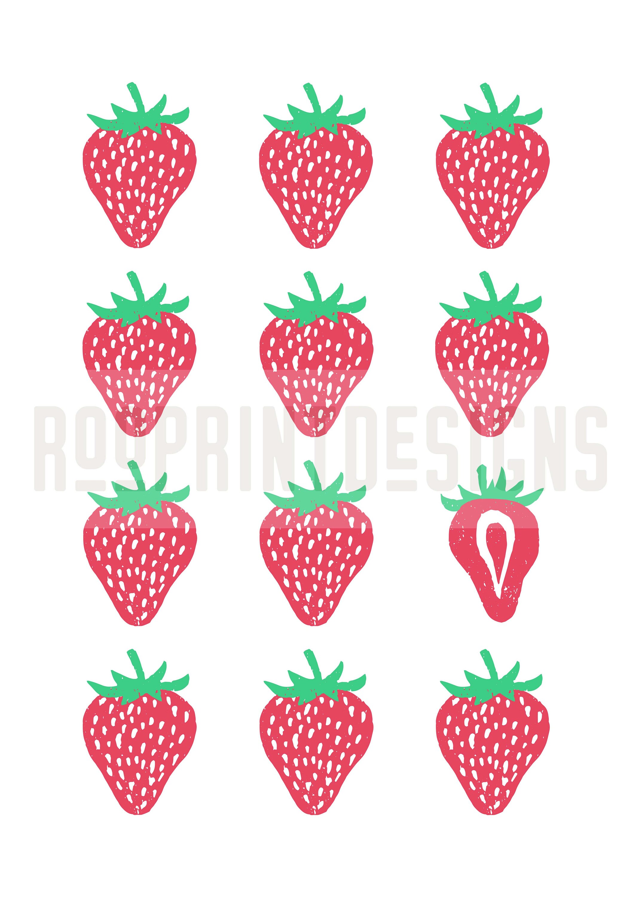 Strawberry Art Print Fruit Kitchen Food Wall Decor Kids Toddler ...