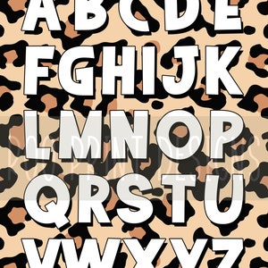 Personalised Leopard Print Letter Poster Animal Jungle Themed Nursery ...