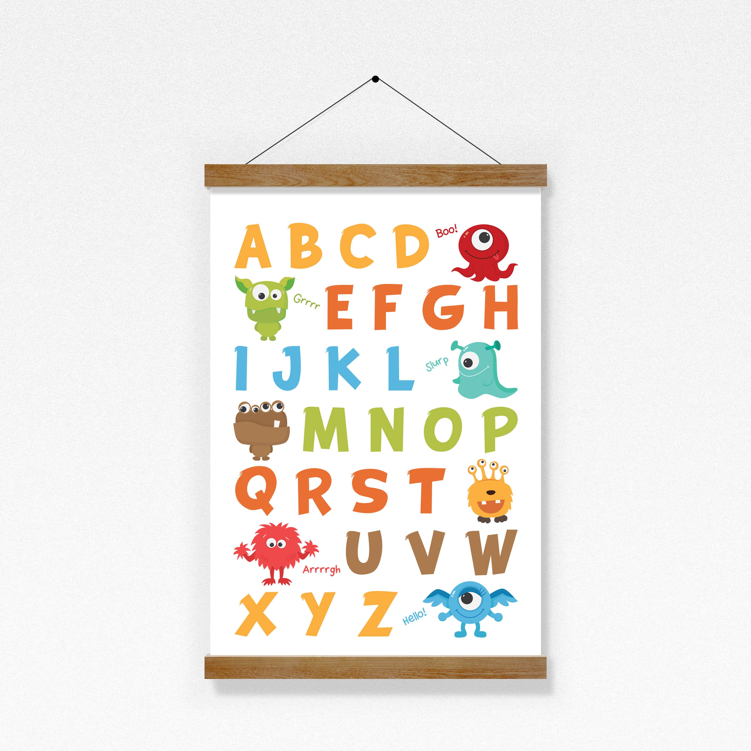 Cute Kids Monster Alphabet Print Colourful Fun ABC Poster - Etsy UK