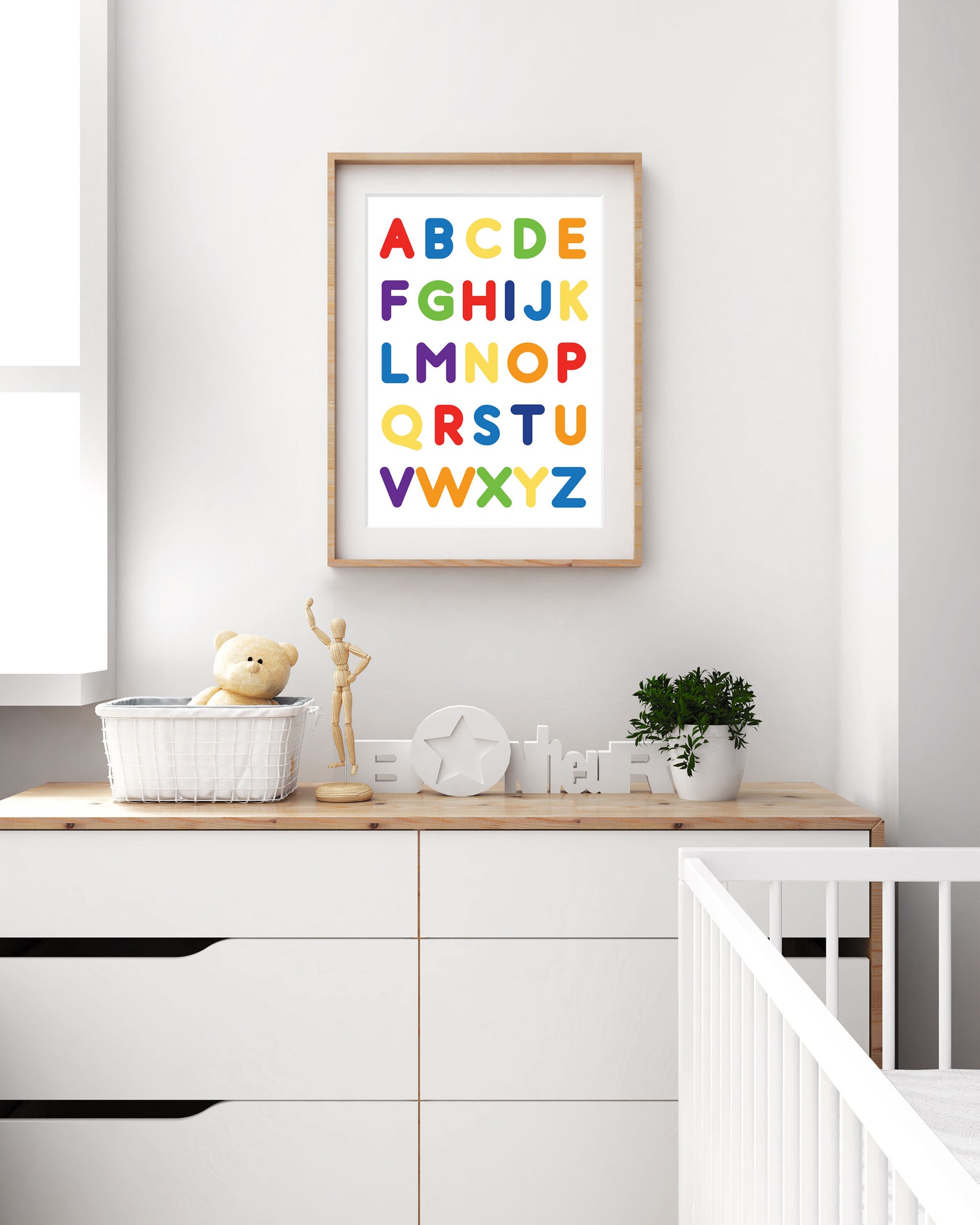 Rainbow Alphabet Print Rainbow Nursery Wall Art Colourful Poster ...