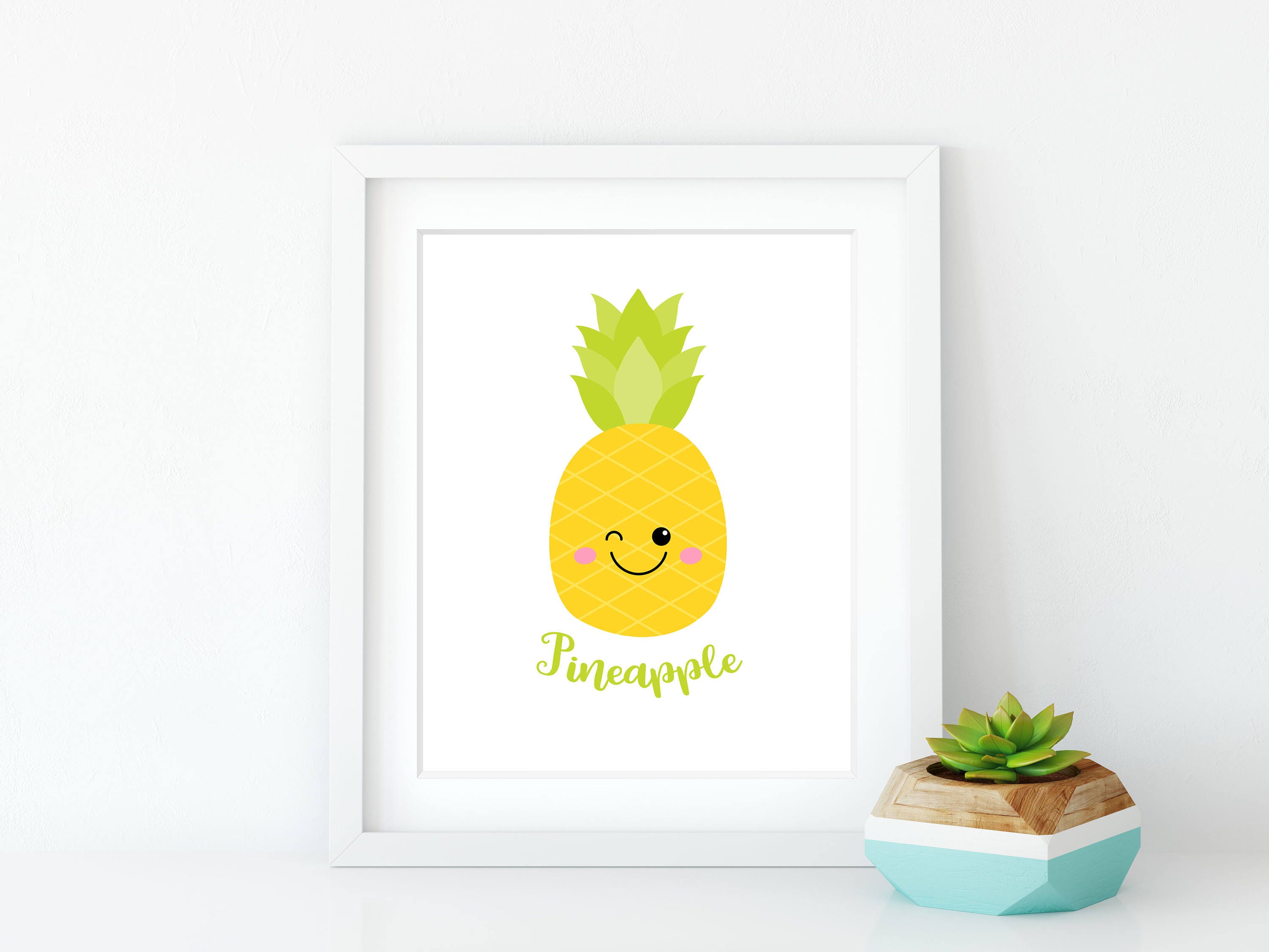 Cute Fruit Print Set Colourful Nursery Wall Art Decor Boys Girls Kids ...