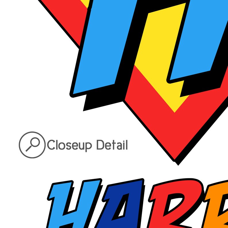 Personalised Superhero Name Print Cute Monogram Kids Poster | Etsy