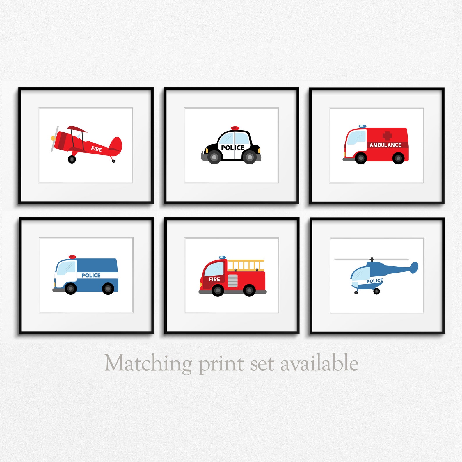 Firefighter Numbers Print Cute Fire Truck Boys Nursery Wall | Etsy