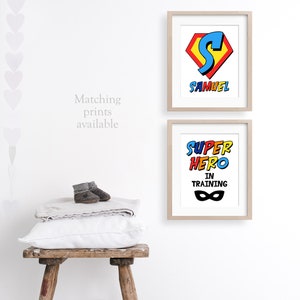 Superhero Rules Print Positive Kids Wall Art Inspirational Boys Girls ...