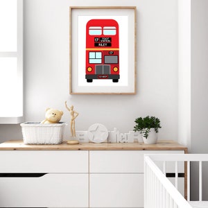 Red Bus Personalised Print London Bus Name Poster Double Decker Wall ...