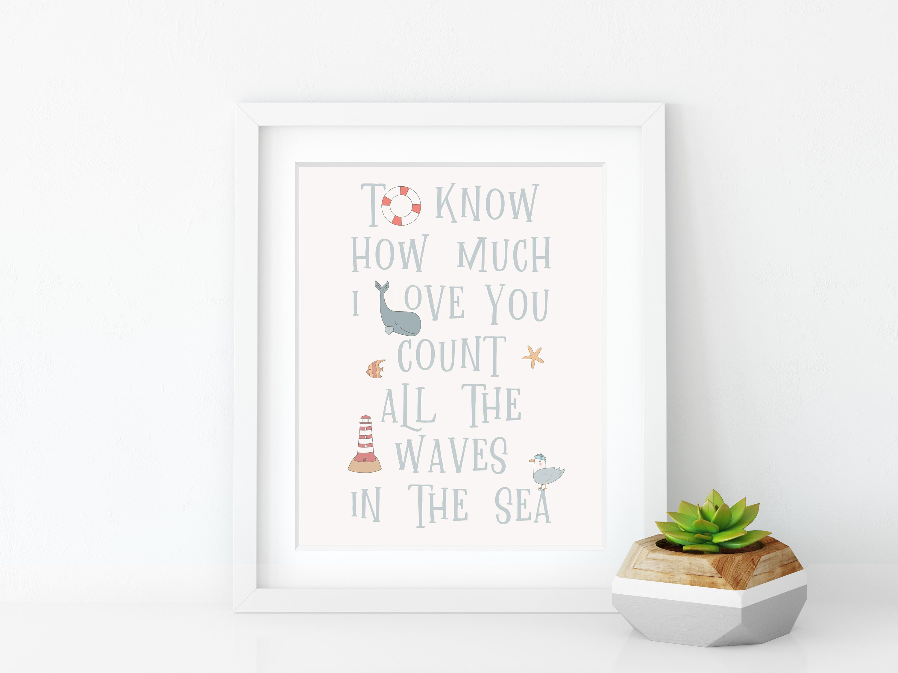To Know How Much I Love You Count All the Waves in the Sea | Etsy UK