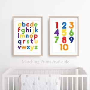 Rainbow Alphabet Print Rainbow Nursery Wall Art Colourful Poster ...