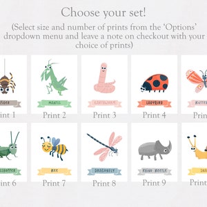 Cute Bug Print Set Sweet Kids Insect Prints Toddler Wall Art Nursery ...