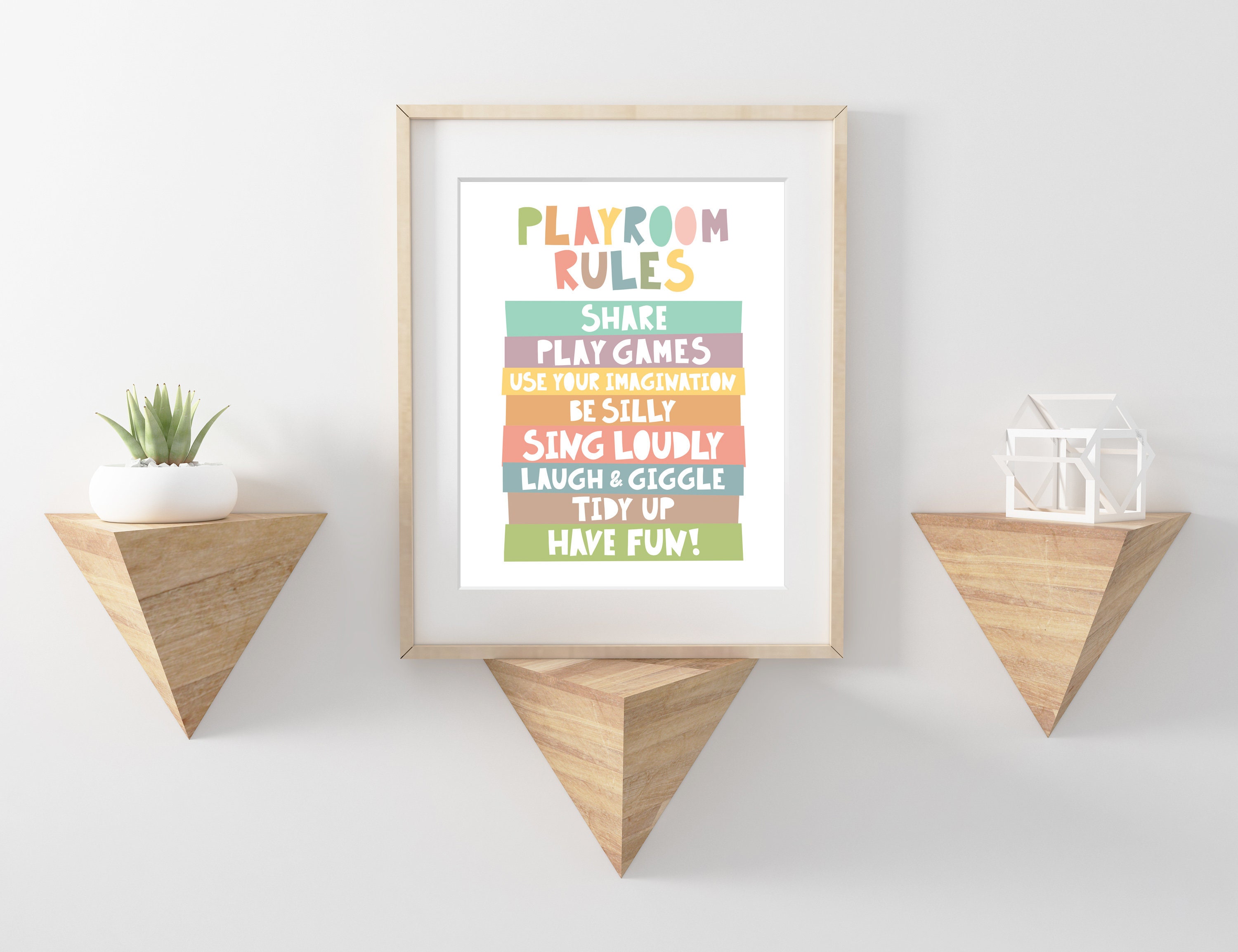 Playroom Rules Print Pastel Girls Kids Toddler Childrens Room | Etsy