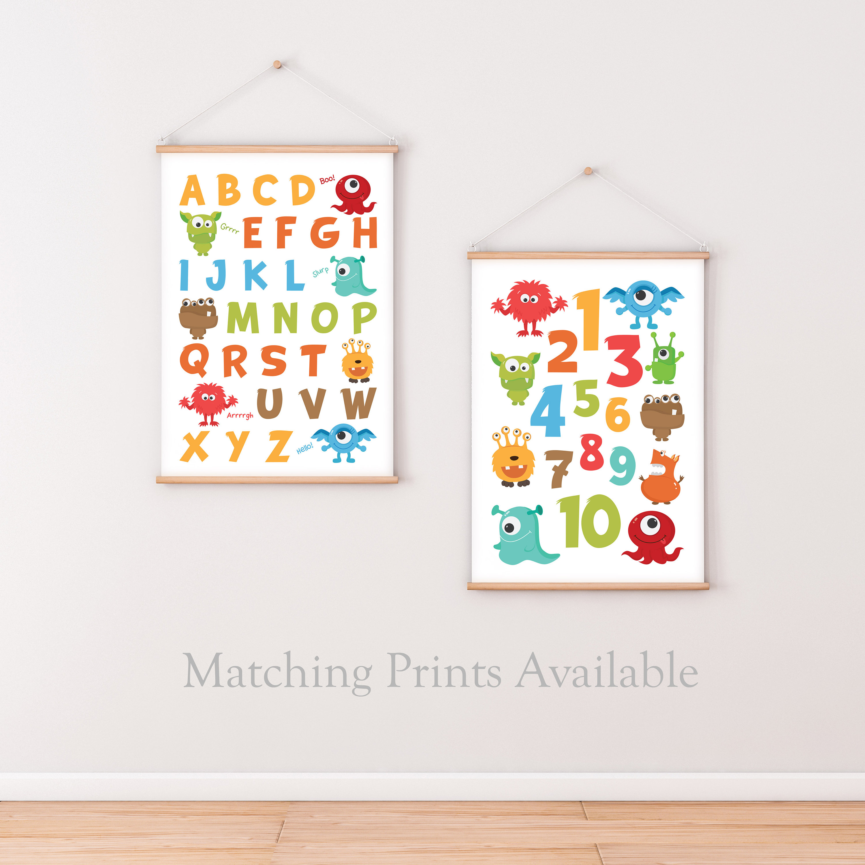 Cute Kids Monster Alphabet Print Colourful Fun ABC Poster - Etsy UK