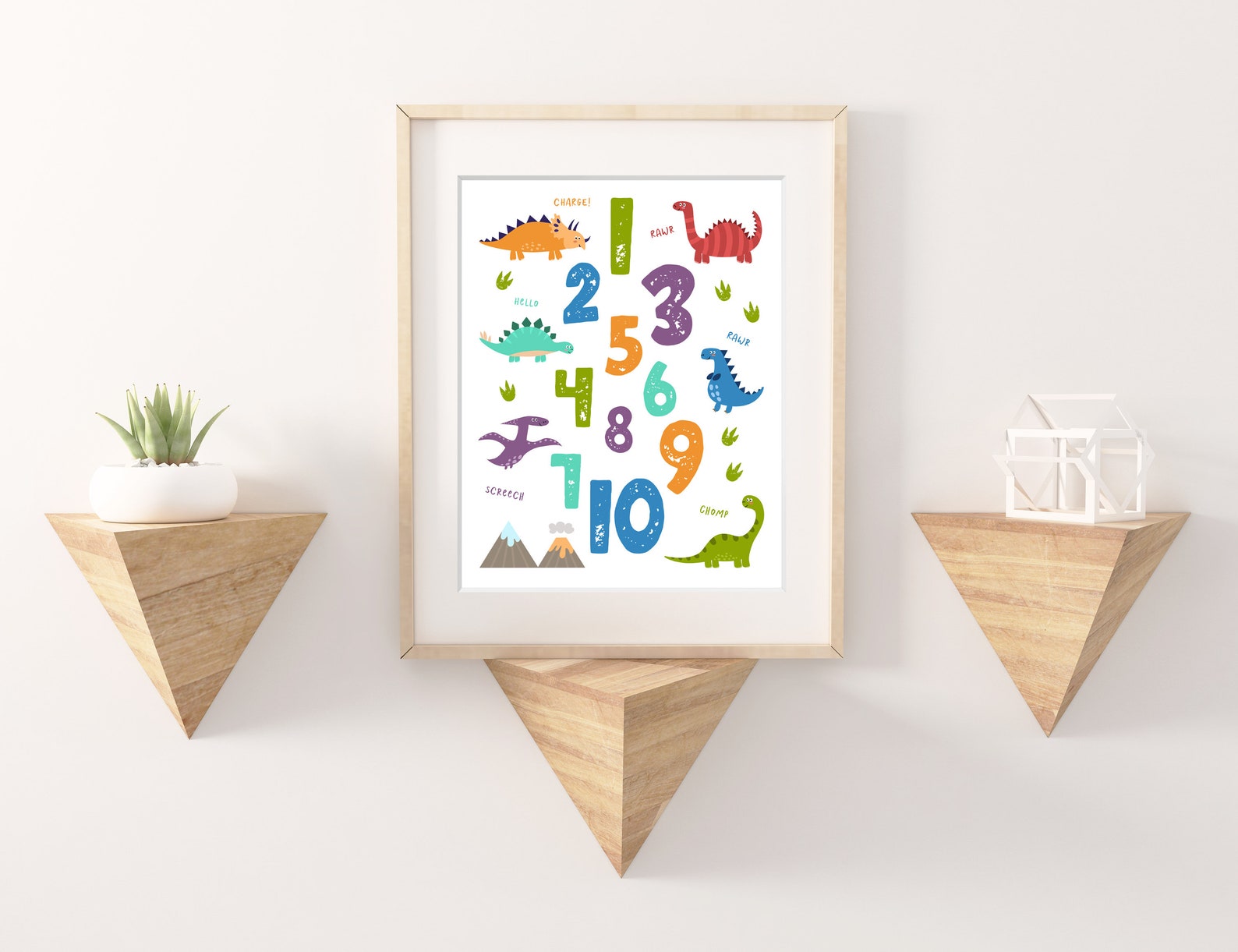 Cute Dinosaur Counting Print Number Poster Playroom Nursery - Etsy UK