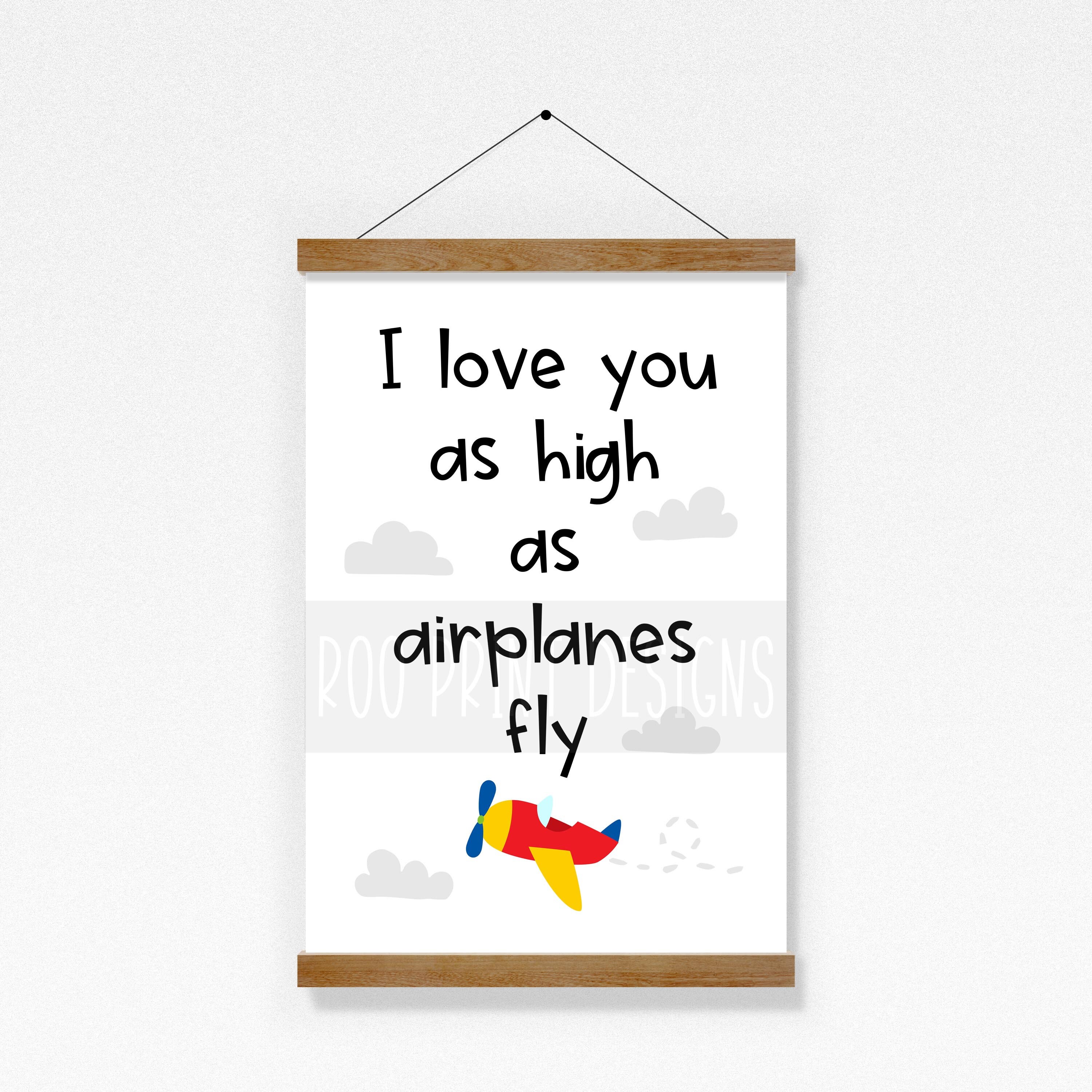I Love You as High as Airplanes Fly Print Cute Aviation Themed - Etsy UK